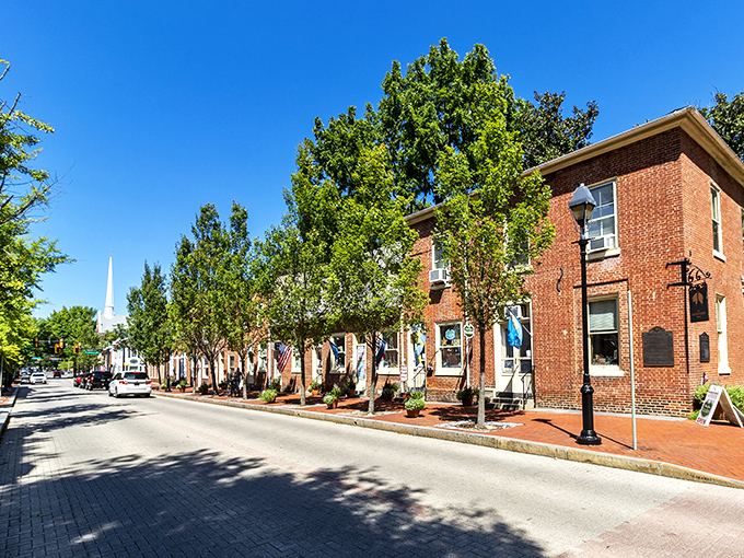Dover's tree-lined streets and historic brick buildings create a postcard-perfect downtown where your Social Security check stretches like saltwater taffy.