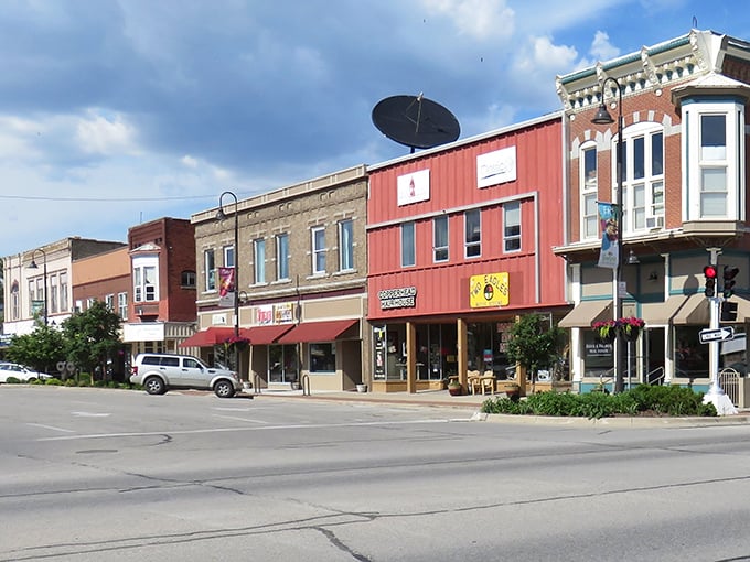 Fairfield's historic downtown looks like a Norman Rockwell painting come to life, with colorful storefronts inviting exploration.