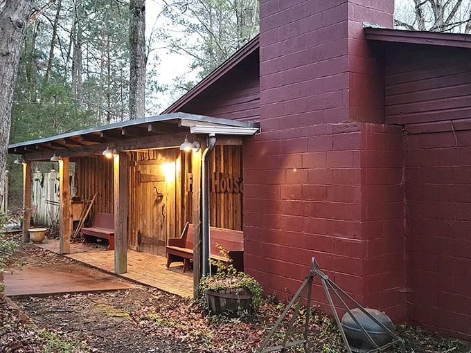 The Farm House's rustic wooden exterior isn't just charming&mdash;it's a portal to steak paradise hiding in plain sight.