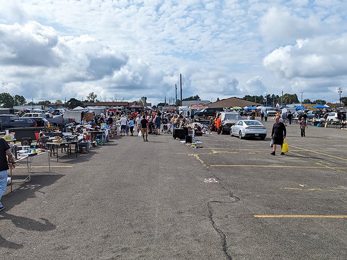 The treasure hunt begins! Four Seasons' outdoor market stretches into the horizon like a bargain-hunter's yellow brick road.