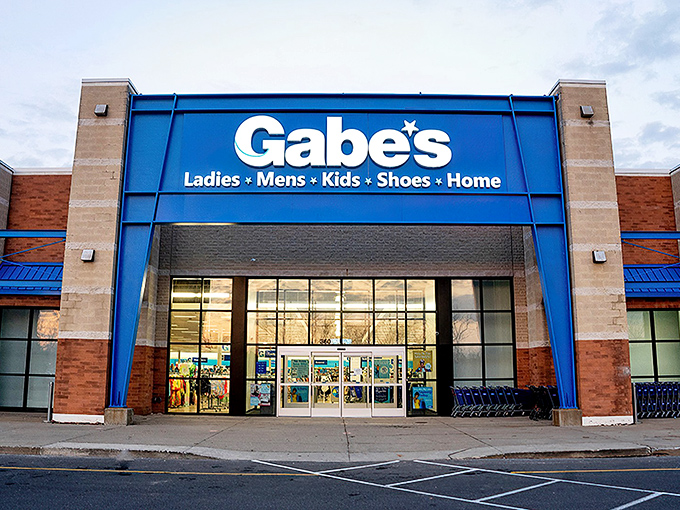 The blue beacon of bargain heaven! Gabriel Brothers' massive storefront promises treasure hunters an expedition worthy of Indiana Jones himself.