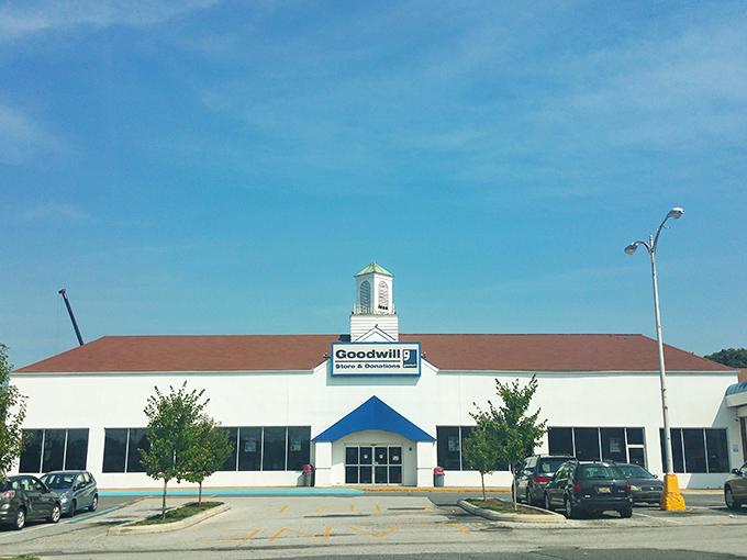 The iconic cupola atop Goodwill Wilmington stands like a lighthouse, beckoning bargain hunters to shores of unexpected treasures.