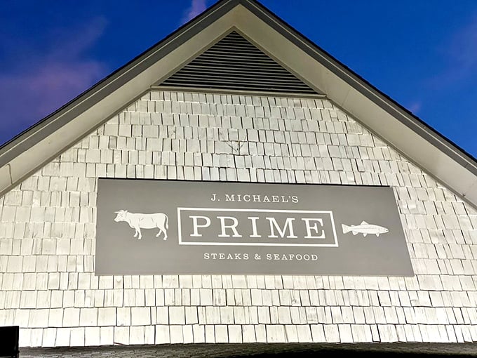 The rustic elegance of J. Michael's Prime beckons like a mountain lodge that happens to serve spectacular steaks.