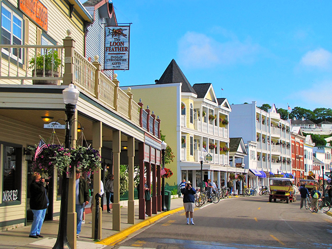 Mackinac Island's Main Street: Where horses have the right of way and fudge is considered a major food group.