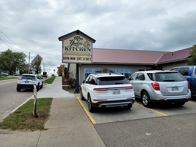 Mrs. Yoder's Kitchen stands ready to welcome hungry travelers with its homey exterior and promise of authentic Amish cooking that'll make your soul sing.