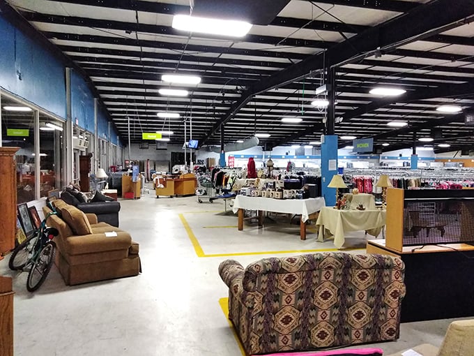 Inside Palmer Home Thrift Store, where furniture dreams come true without the nightmare prices. Like an IKEA showroom, but everything's already assembled and affordable!