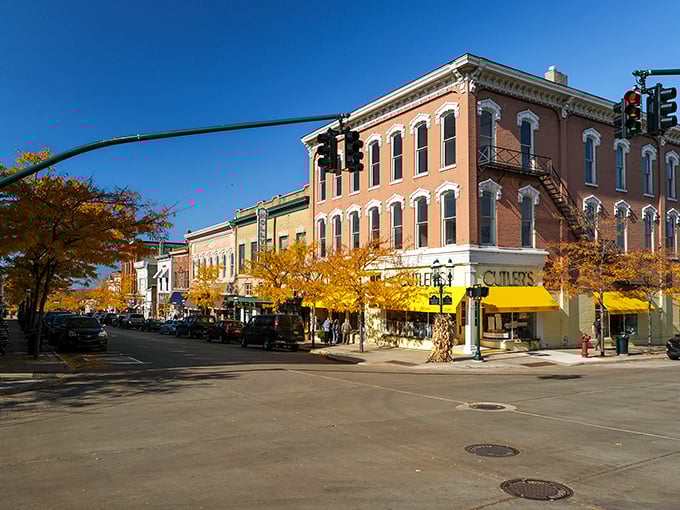 Petoskey's historic Gaslight District glows with charm &ndash; brick buildings and yellow awnings that have witnessed generations of Michigan stories.