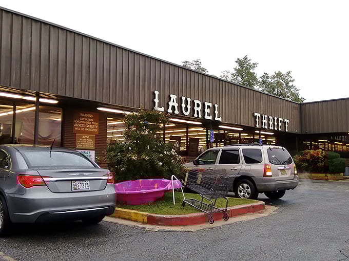 The iconic Laurel Thrift storefront beckons with promises of hidden treasures. Like a retail archeological dig where X always marks the bargain!