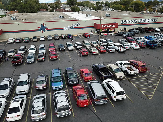 The parking lot tells the story! Salt Lake's Indoor Swap Meet draws crowds like moths to a treasure-filled flame.
