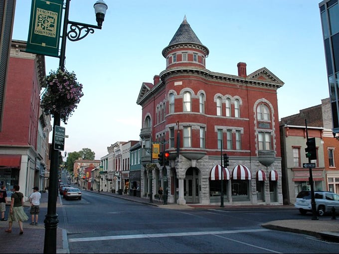 Staunton's historic downtown looks like a movie set with that magnificent red brick building standing guard at the corner.