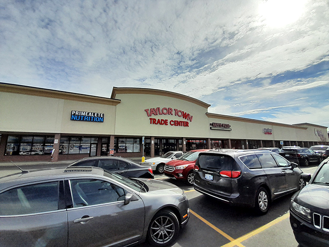 Taylor Town Trade Center: The bustling storefront promises treasure hunting without the sunburn. Michigan's indoor bargain paradise awaits!