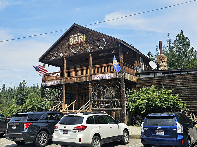 The Snake Pit's rustic charm whispers tales of frontier dining where hearty steaks meet old-west hospitality.