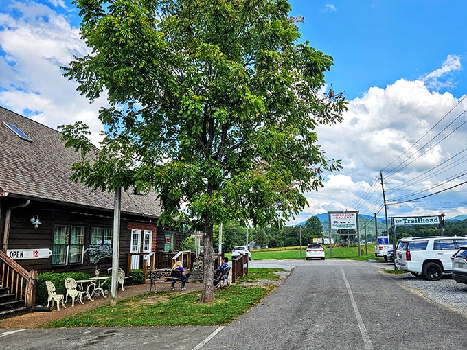 Rustic charm meets mountain magic at this unassuming log cabin steakhouse. Where locals linger on the porch waiting for carnivorous delights!