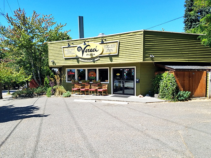 Veraci Pizza's olive-green exterior might look unassuming, but inside lurks pizza magic that would make even the most stoic Seattleite smile with anticipation.