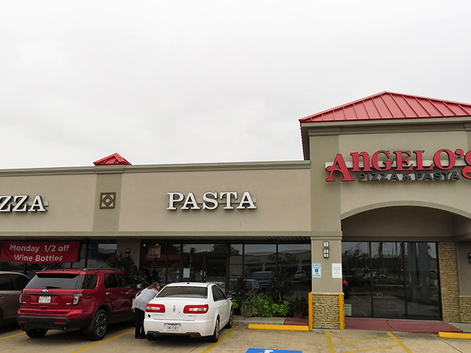 Angelo's Pizza and Pasta: "That Texas sky provides the perfect backdrop for pizza perfection. Red roof, red sauce, can't lose!" 