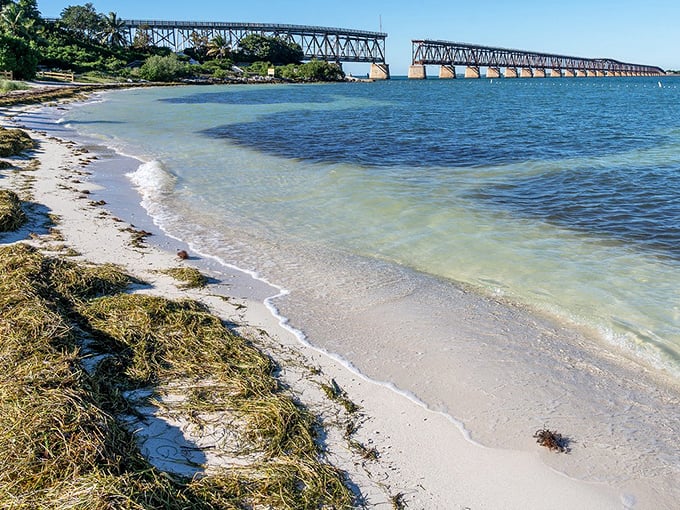 That old railroad bridge seems to be saying, "I've got the best view in the Keys," and honestly, it's not wrong.