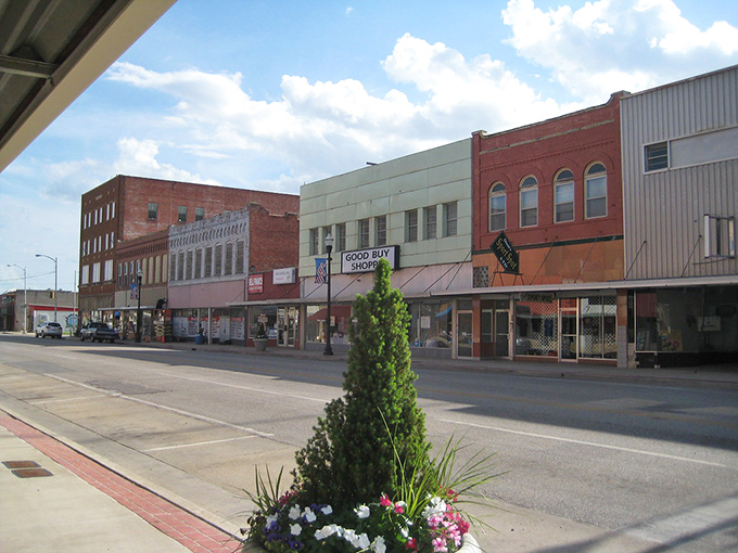 Classic brick storefronts line Blackwell's main street, where shopping local isn't trendy&mdash;it's just what neighbors do.