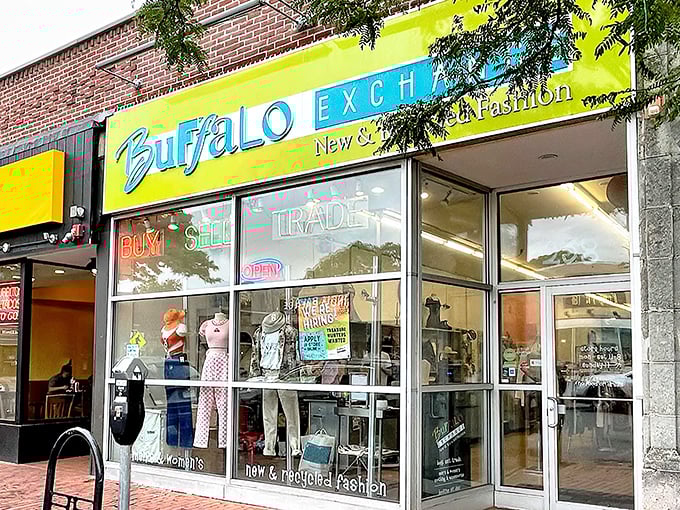 The clean lines and inviting windows of Buffalo Exchange beckon fashionistas and bargain hunters alike. Thrifting nirvana awaits!
