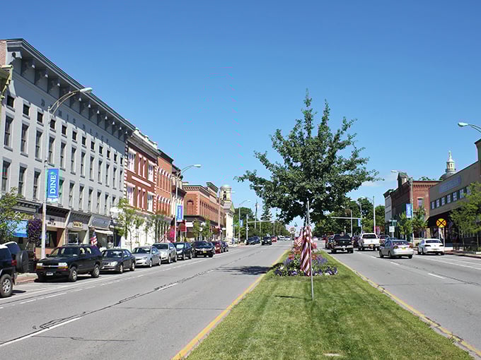 The tree-lined boulevard of Canandaigua invites you to slow down and remember when downtown strolls were America's favorite pastime.