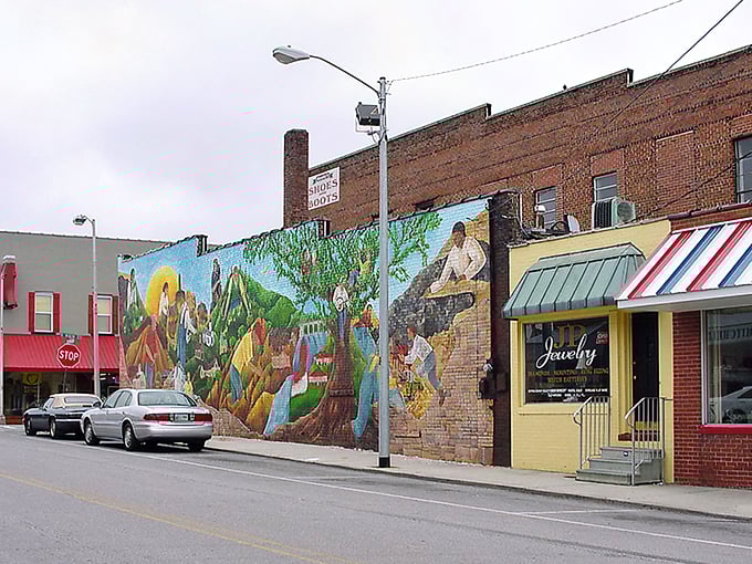 That colorful mural brings downtown Crossville to life! Like finding an unexpected Picasso in your grandmother's attic.