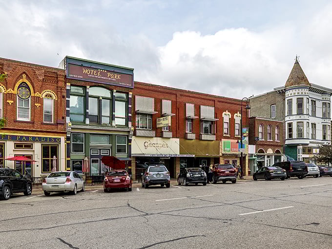 Brick buildings with character to spare line Fairfield's main street, where your Social Security check stretches like taffy.