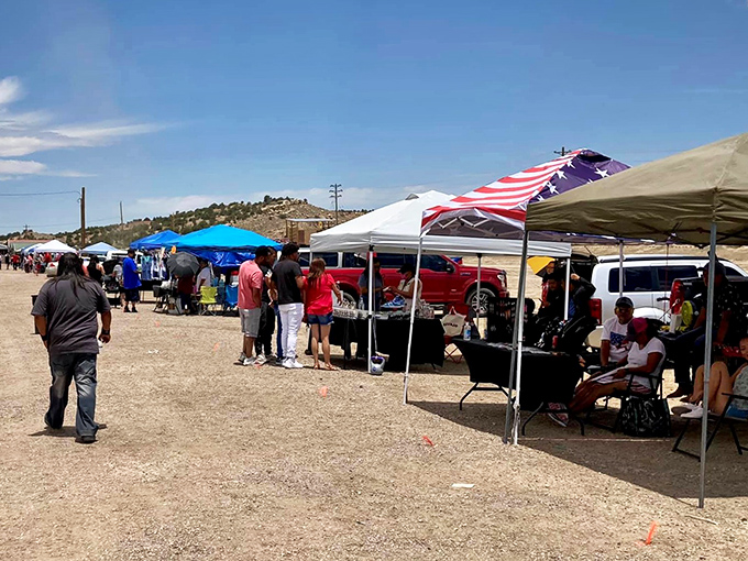 Colorful canopies dot the landscape at Gallup Flea Market, where shoppers hunt for everything from turquoise to tacos.