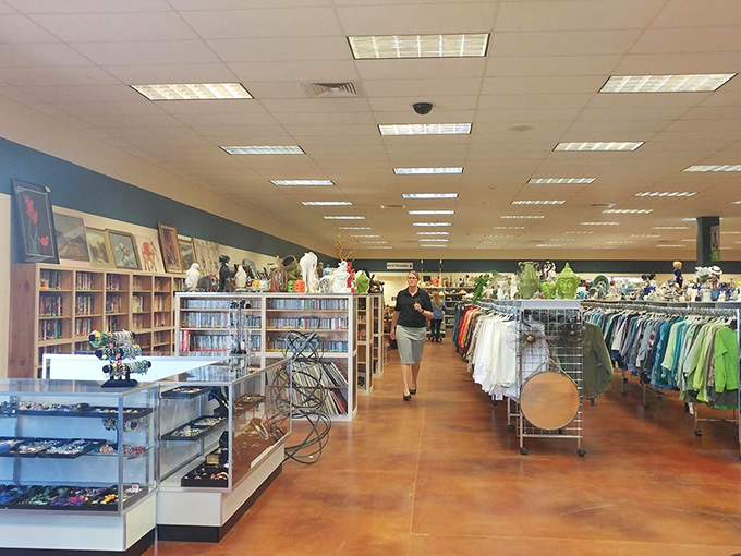 Endless racks of possibilities stretch before you, each hanger holding someone's future favorite outfit. 