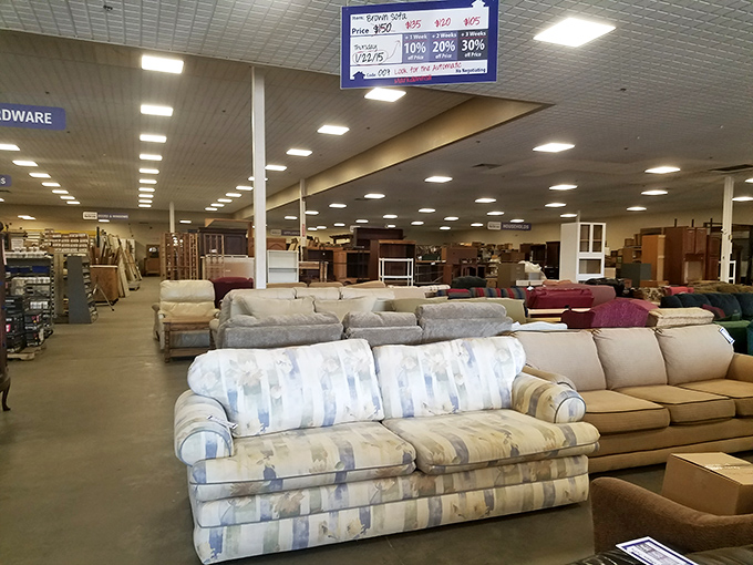 Sofa safari at its finest! Navigate through this furniture forest where yesterday's living rooms find tomorrow's homes at delightfully merciful prices.