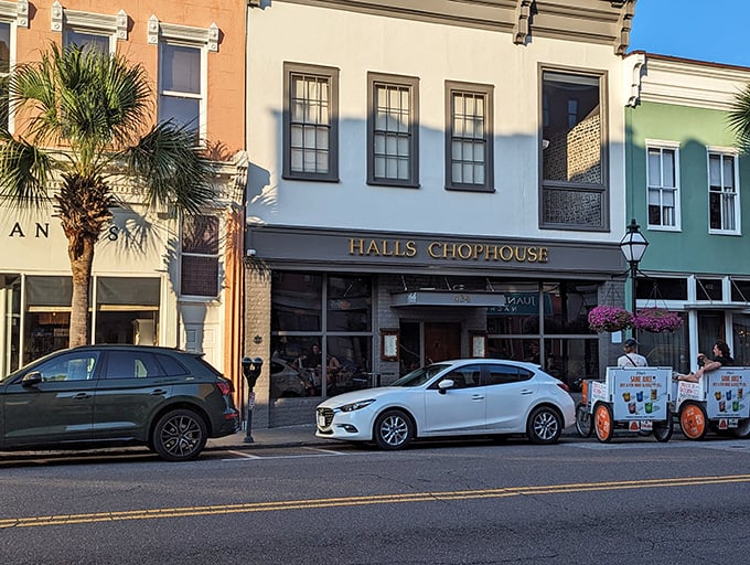Halls Chophouse stands proudly among Charleston's colorful historic buildings. Where Southern hospitality meets prime beef in perfect harmony.