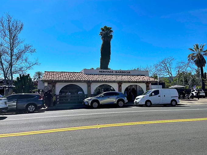 Heritage Barbecue's Spanish-style building proves that great BBQ comes in all architectural flavors.