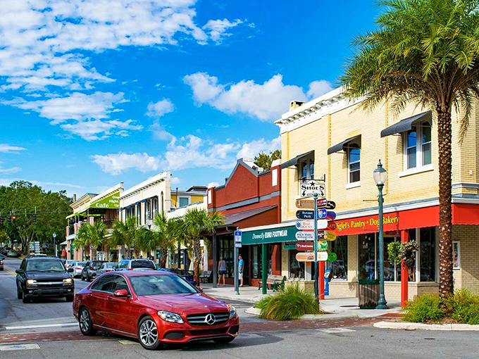 Directional signs in Mount Dora point to adventure in every direction&mdash;from sunset views to boat docks, each promising its own slice of Florida charm.