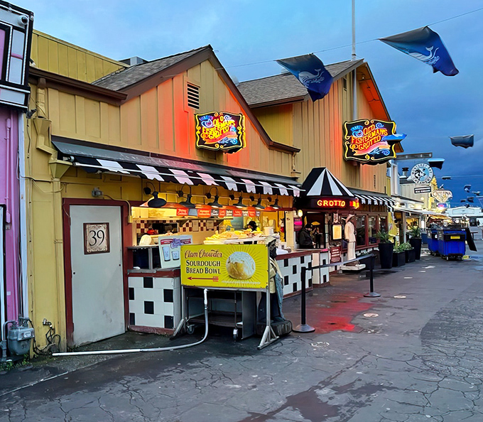 Sourdough bread bowls and neon signs – this Monterey institution has been perfecting seafood longer than most of us have been eating it.