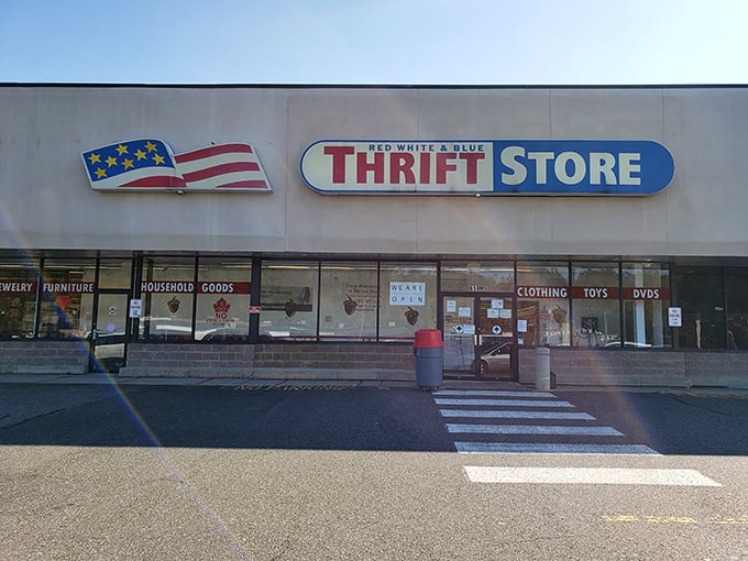 Exciting deals await you at Red White & Blue Thrift Store, featuring a great selection of jewelry, furniture, and household goods.