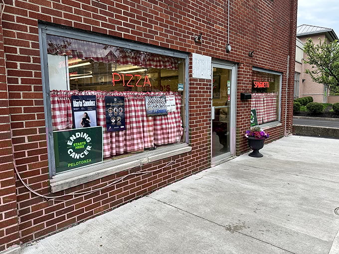 Simple brick exterior, legendary pizza within. Rubino's has been making Columbus residents line up for decades.
