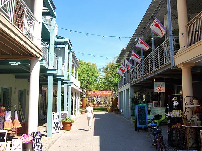Colorful beach cottages stand shoulder-to-shoulder like a row of Easter eggs waiting to be discovered. The Truman Show was onto something!