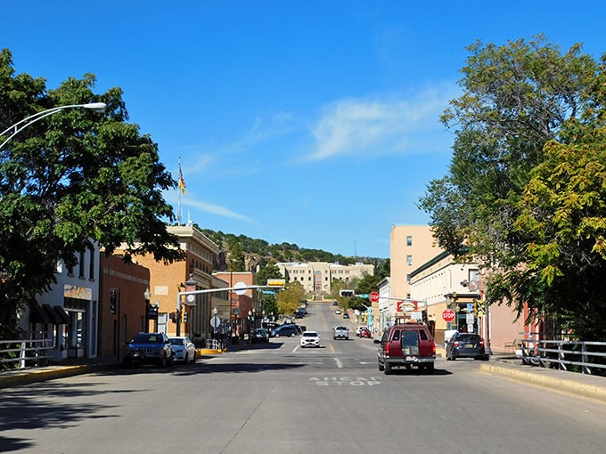 Sunlight bathes Silver City's main street, where history and small-town charm create the perfect retirement backdrop.