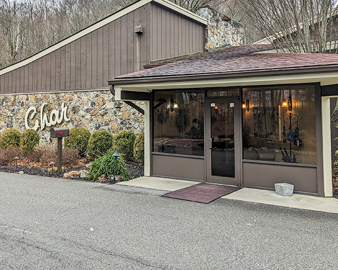 Winter, spring, summer, or fall&mdash;The Char's welcoming entrance says "come in, we've got the perfect steak for any season."