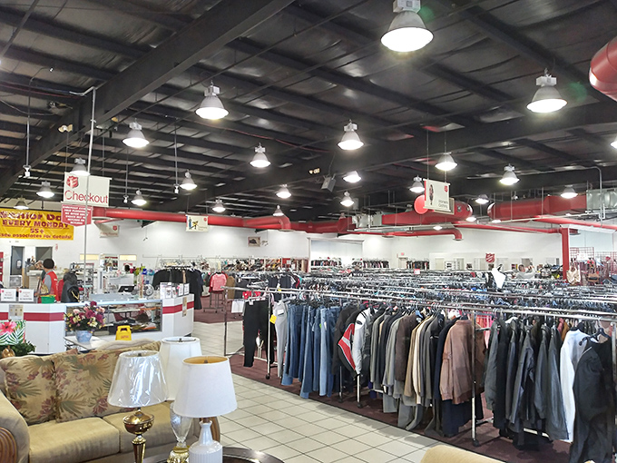 Endless racks of possibility await inside, where yesterday's fashion finds new purpose and new homes.