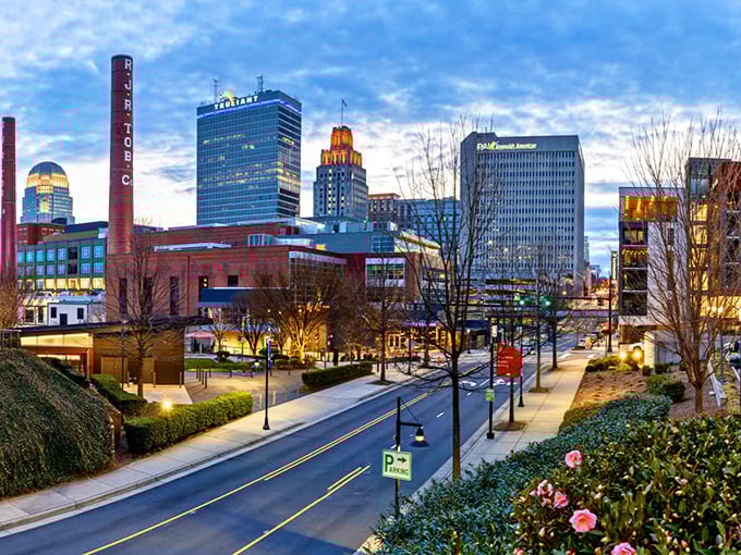 Downtown Winston-Salem welcomes you with tree-lined streets that whisper "slow down, you're home now" to weary urban souls.