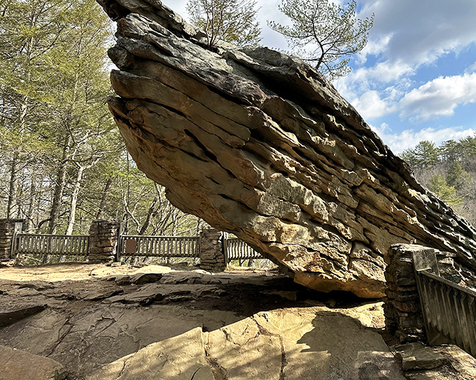 Balanced Rock defies both gravity and logic, looking like Mother Nature's version of Jenga gone wonderfully wrong. This geological marvel has been stopping hikers in their tracks for centuries.