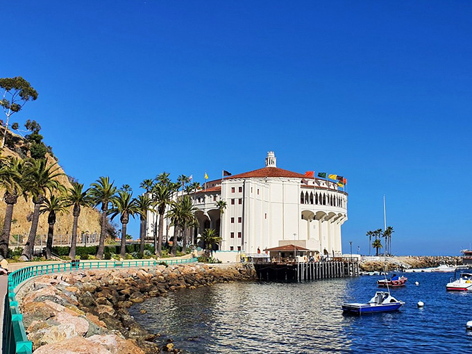 The iconic Catalina Casino isn't for gambling—unless you count betting on having an unforgettable evening in this Art Deco masterpiece overlooking Avalon Bay.