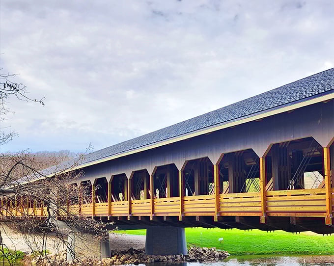This isn't just a bridge&mdash;it's a wooden time machine connecting yesterday to today, standing proud over waters that have flowed since before Columbus got lost.