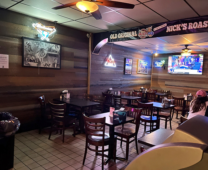 No fancy frills here&mdash;just wood paneling, simple tables, and TVs tuned to Philly sports. This is comfort food territory.