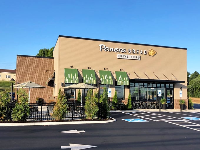 Even chain restaurants like Panera take on a neighborly vibe in Fairfield, where grabbing coffee becomes less transaction and more community ritual.