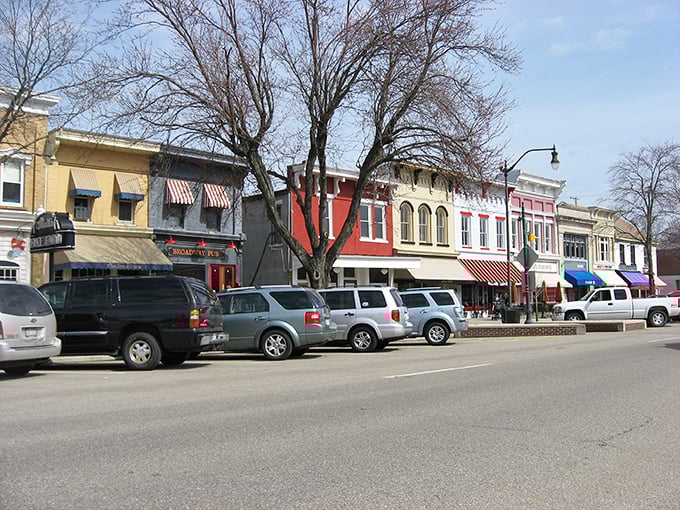 Downtown Granville's historic buildings stand like well-dressed sentinels, their varied facades telling stories that span generations.