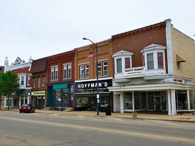 Hoffman's and neighboring storefronts stand as guardians of small-town charm, their brick facades telling stories that chain stores simply can't match.