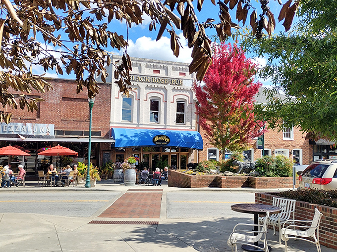 Fall in Hendersonville brings a riot of color to downtown, where outdoor dining lets you soak in both atmosphere and local flavors.