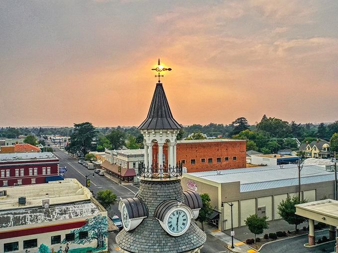 The iconic clock tower stands sentinel over downtown, a timekeeper that seems to say, "Slow down, you're on Red Bluff time now."