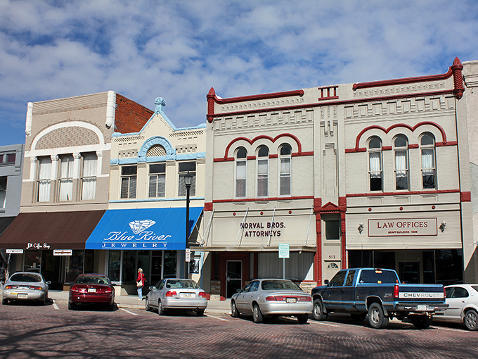 These aren't just buildings; they're time machines with awnings. Each storefront tells a story of resilience and community that spans generations.