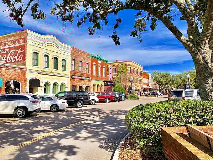 Sunshine dapples through oak branches onto Fernandina's colorful downtown, where brick buildings stand like a lineup of well-dressed gentlemen from another era.